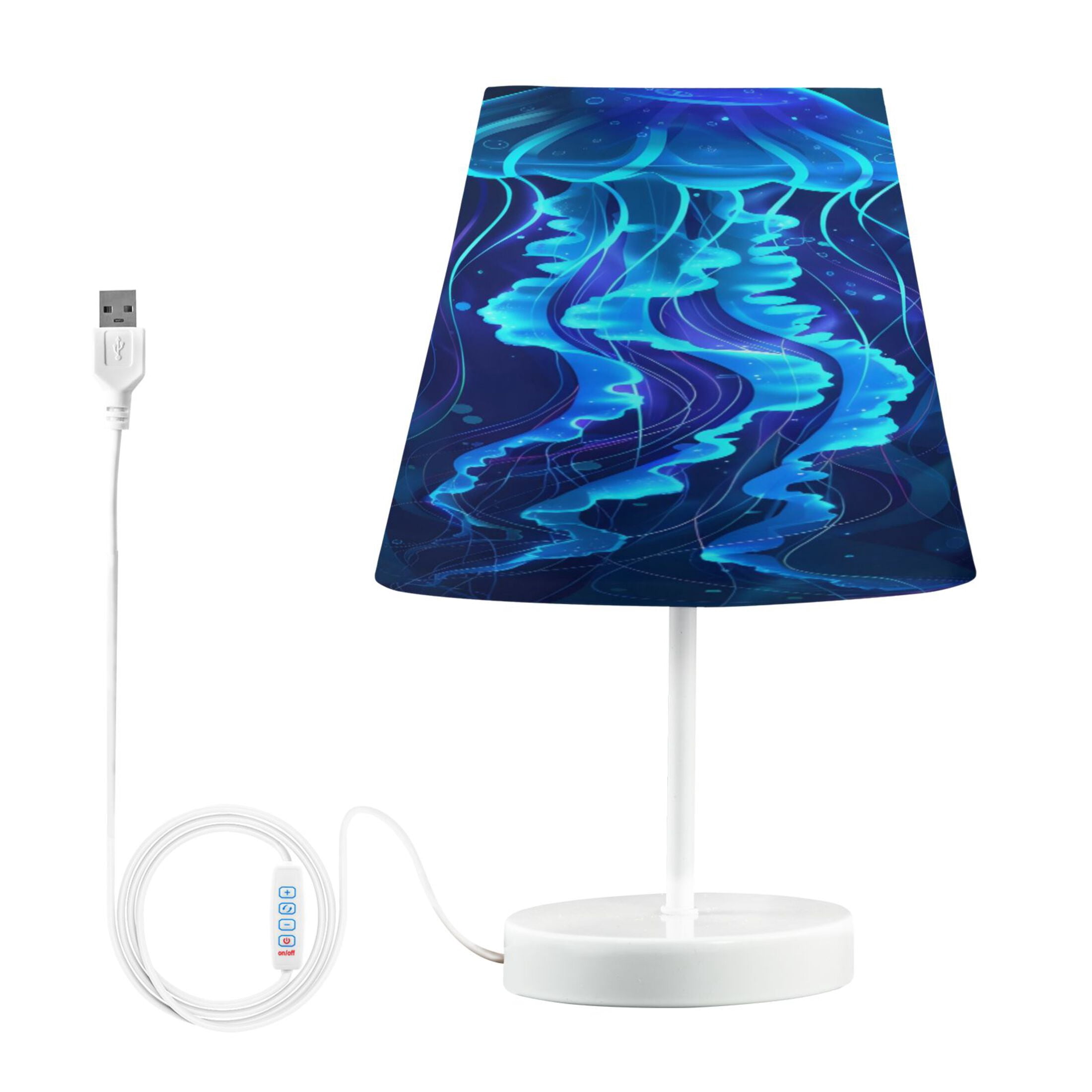 Jellyfish in Underwater Desk Lamp LED Table Nightstand Lamps with 3 ...