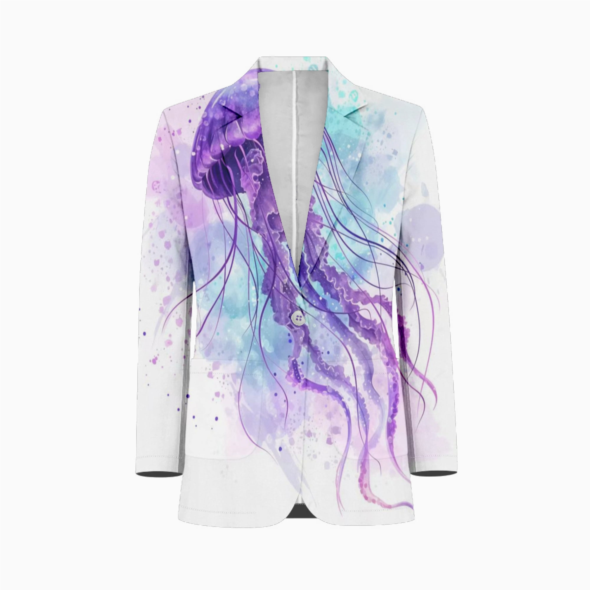 Jellyfish watercolor Men's Suit Blazer Casual Party Wear Slim Fit Suit ...