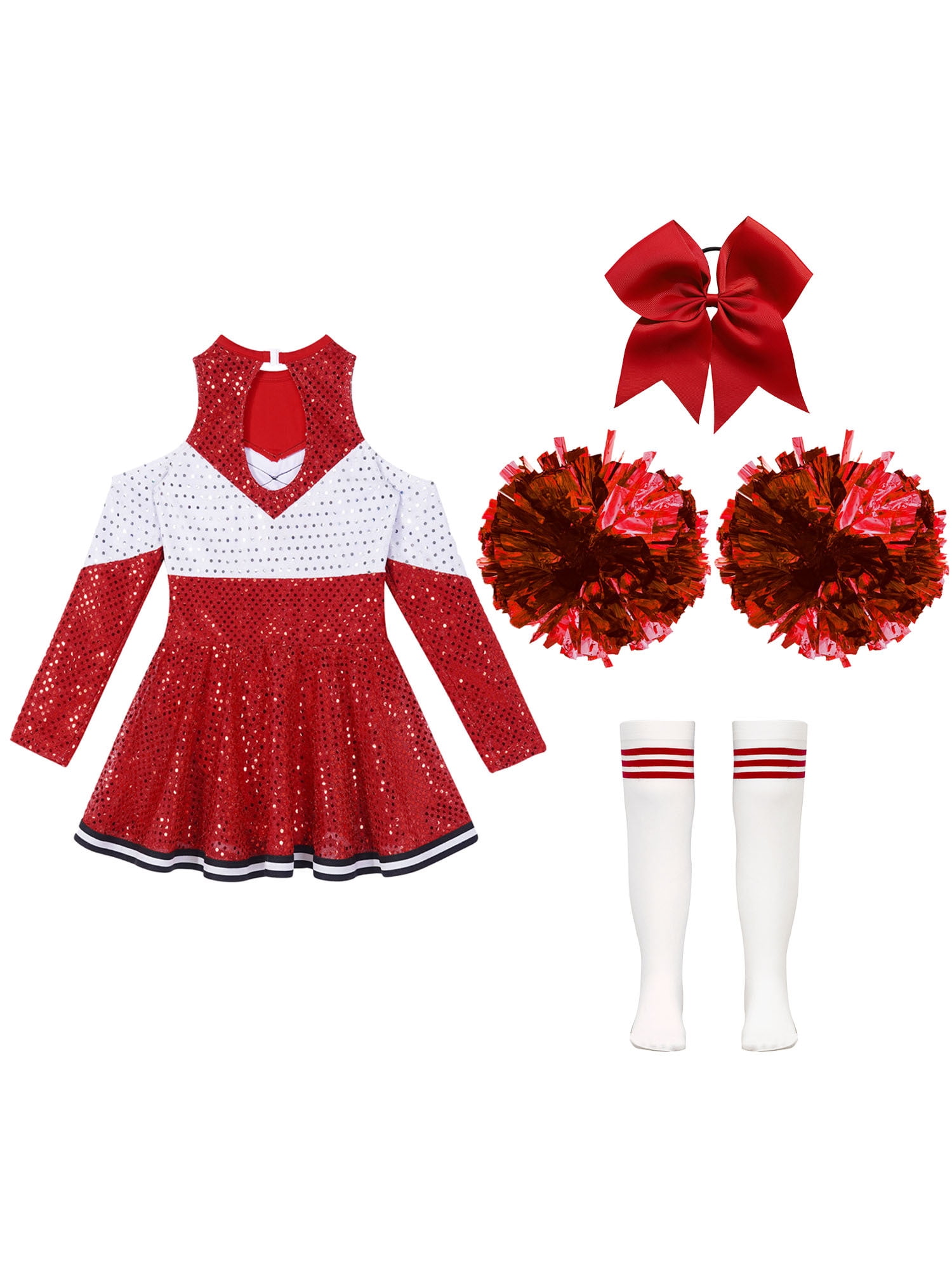 Jelory Cheer Leader Costumes Set for Girls Cheerleading Outfits ...