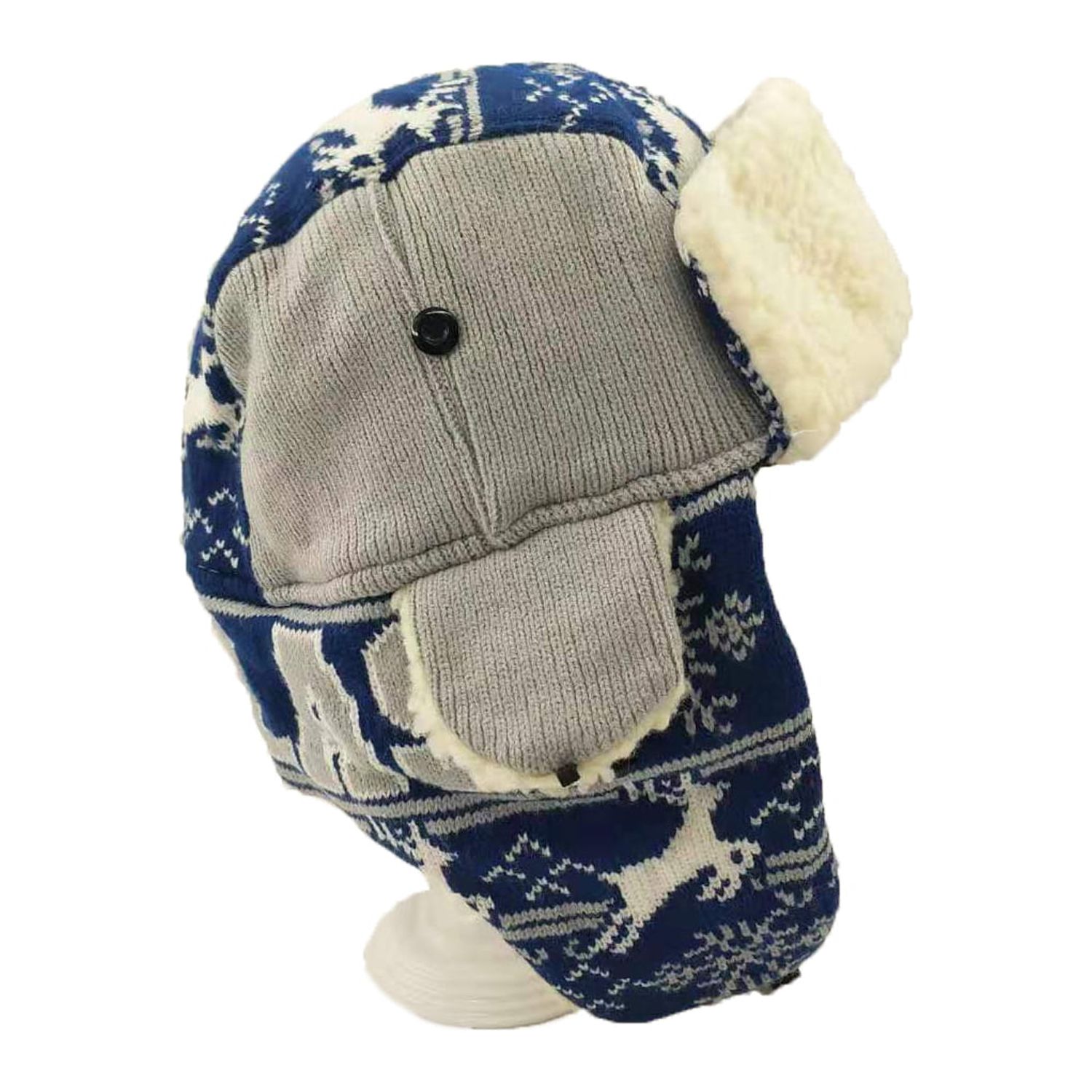 Jelvon Trapper Hat Winter Windproof Hat with Ear Flaps Faux Fur Ushanka ...