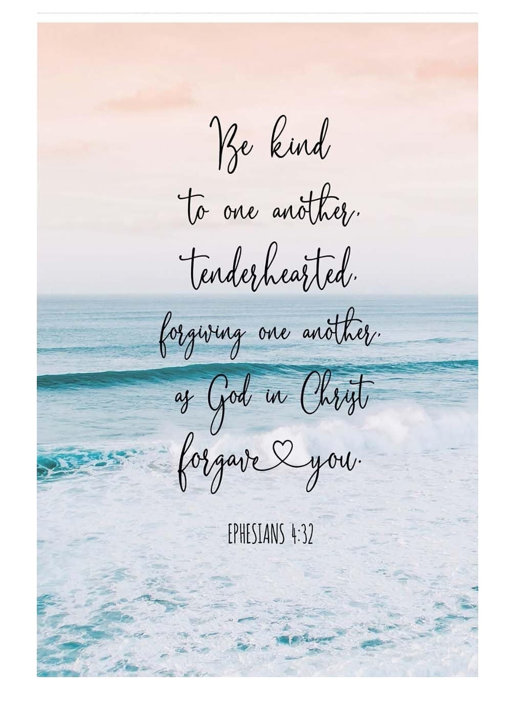 Jelyfisg Ephesians 4 32 Be Kind To One Another Religious Wall Art ...