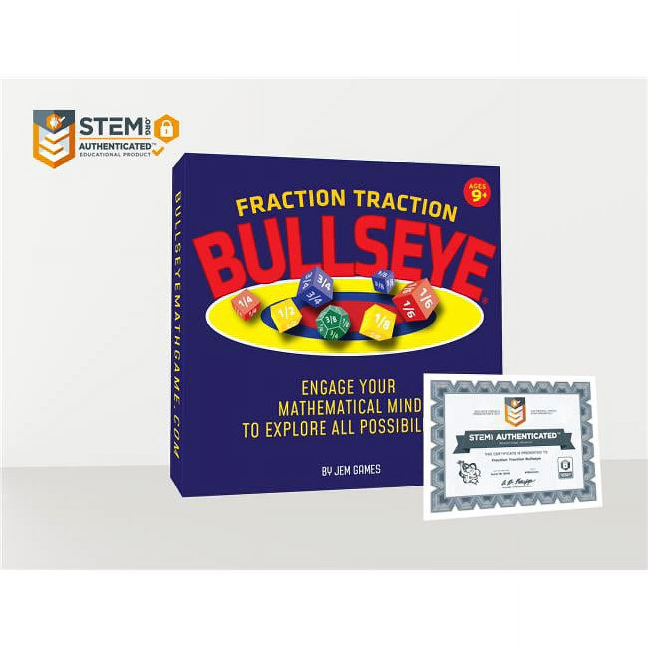 Jem Games 7-19452-06336-4 Fraction Traction Bullseye Board Math Game ...