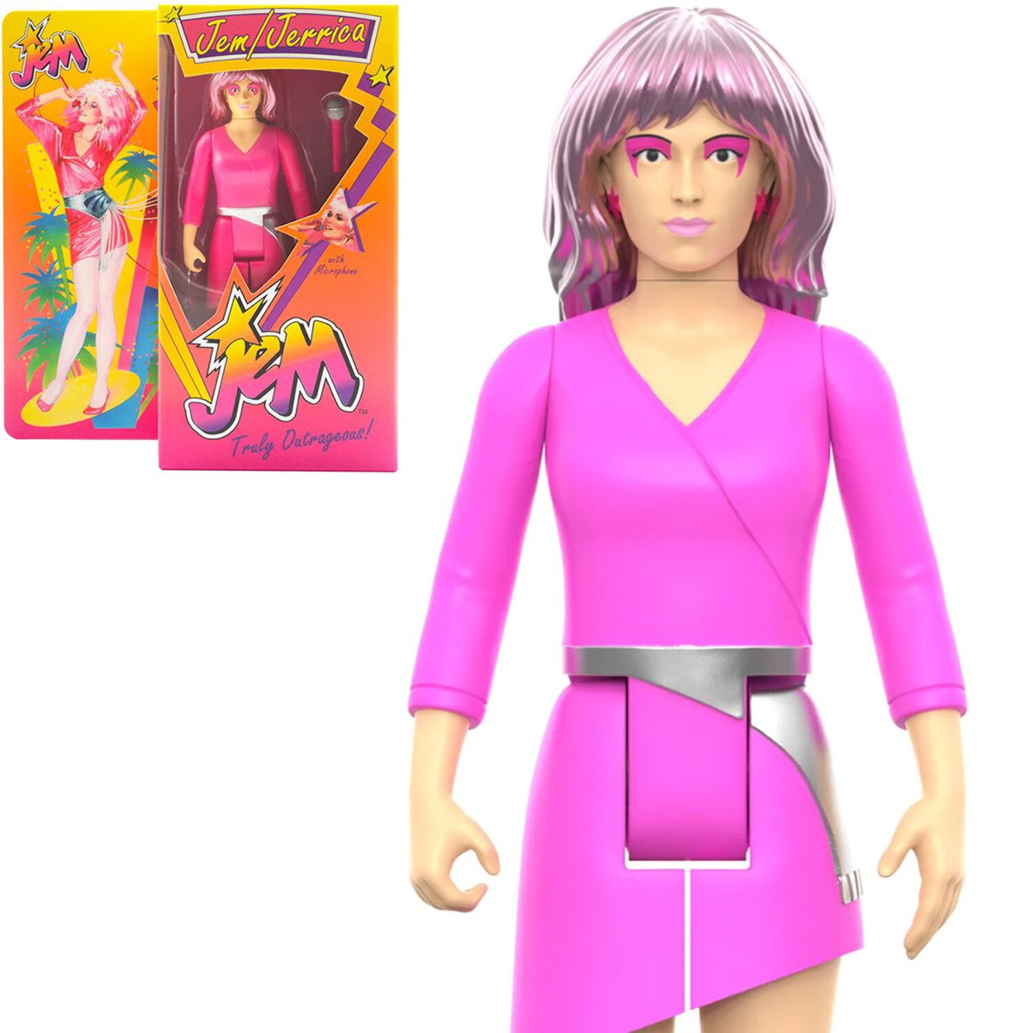 Super7 Retro Action Toy - Jem and The Holograms Reaction W2 - Jem (Neon ...