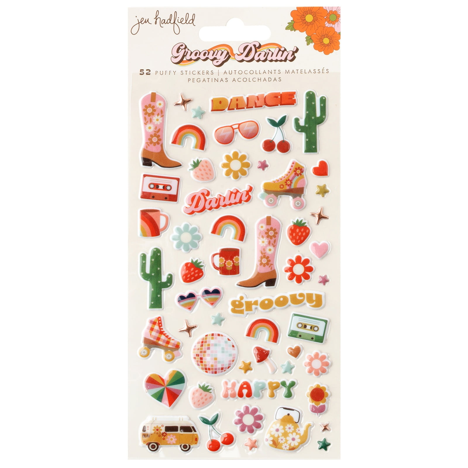 Jen Hadfield Groovy Darlin' Puffy Stickers-Icons - Walmart.com