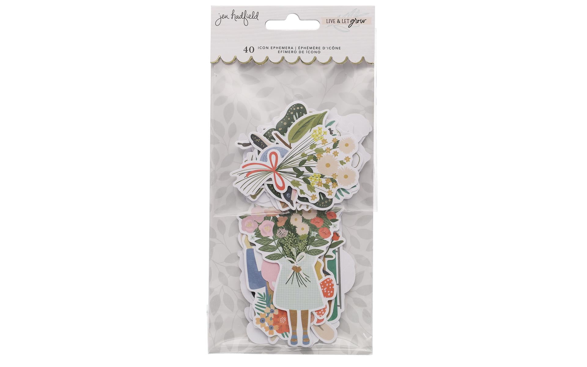 Jen Hadfield Live & Let Grow Ephemera Cardstock Die-Cuts-Icon W/Gold ...