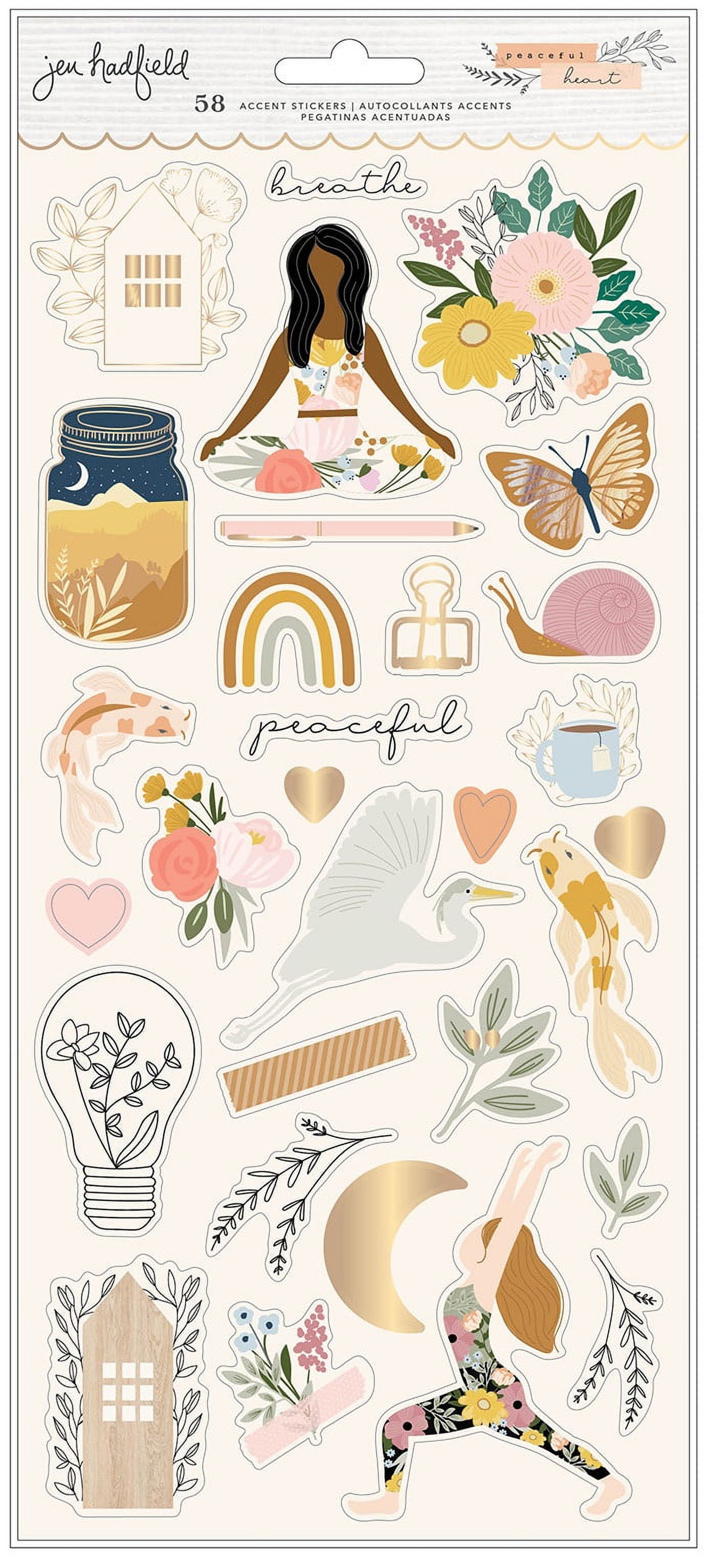Jen Hadfield Peaceful Heart Cardstock Stickers 6"X12" 93/Pkg-Icons ...