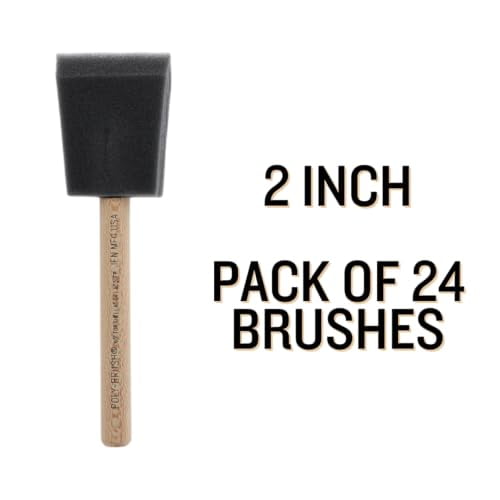Jen Manufacturing Poly Foam Brush - 2 Inch (Pack of 24) - Ideal for Smooth Paint Application ...