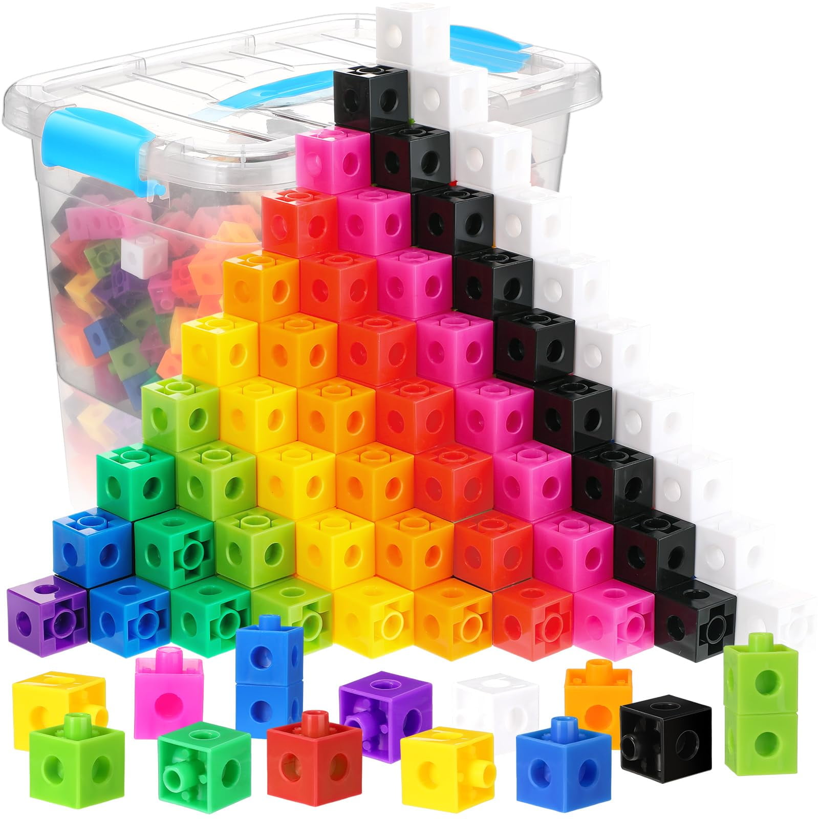 Jenaai 200 Pcs Math Dhf10 Cubes Counting Blocks Linking Connecting Cubes Math Manipulatives With