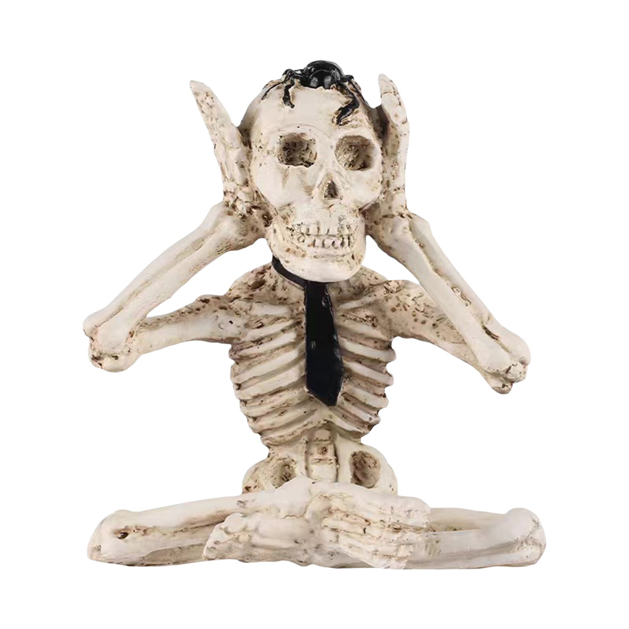 Jendukie Halloween Skeleton Figurines See Speak Hear No Evil Skeleton ...
