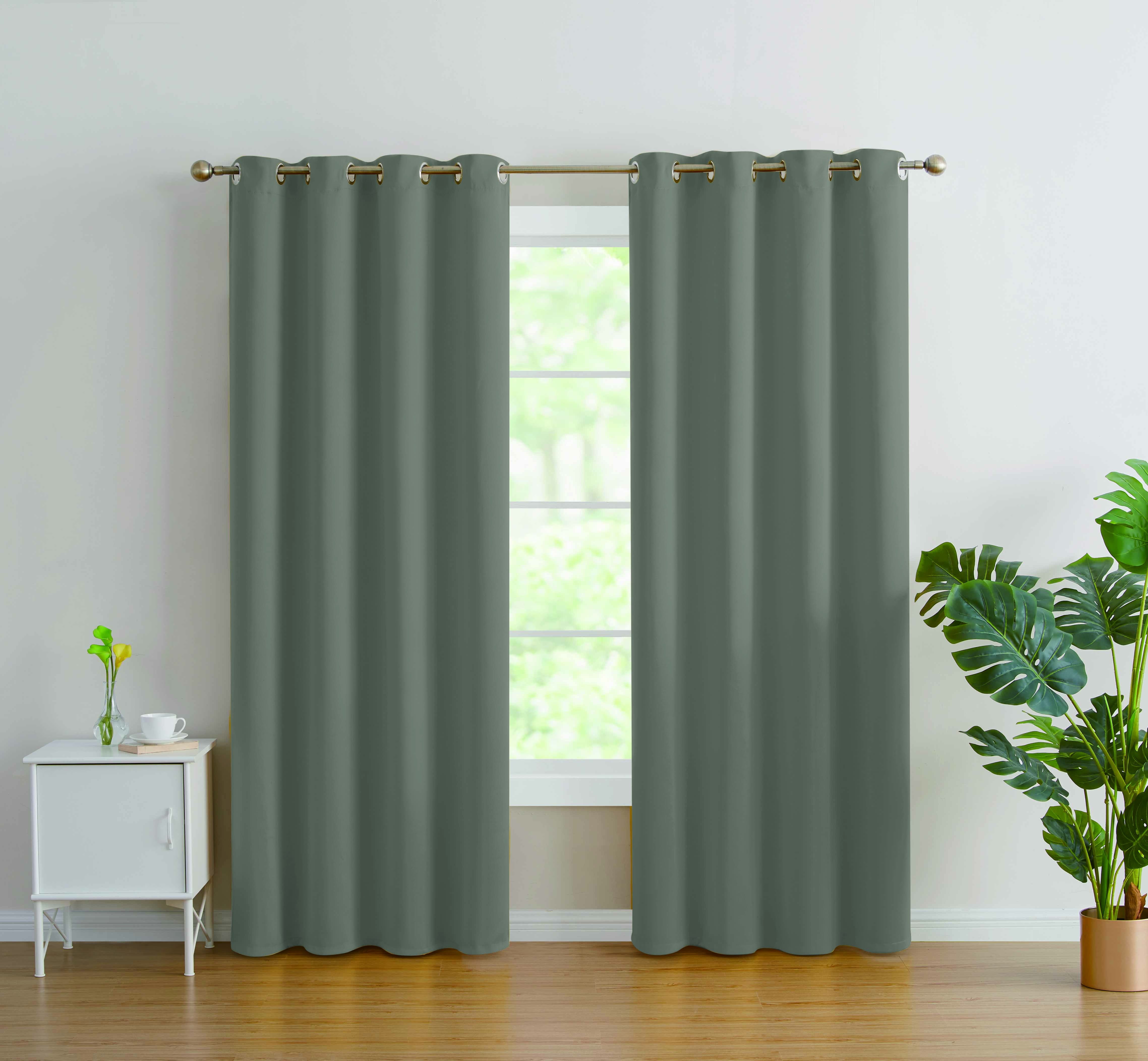 Jenin Contemporary Grommet Room Darkening Curtain Panel, 104" x 84.00 ...