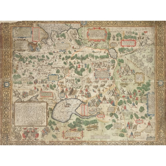 Jenkinson 1562 Map Russia Moscow Tartary Extra Large XL Wall Art Poster ...