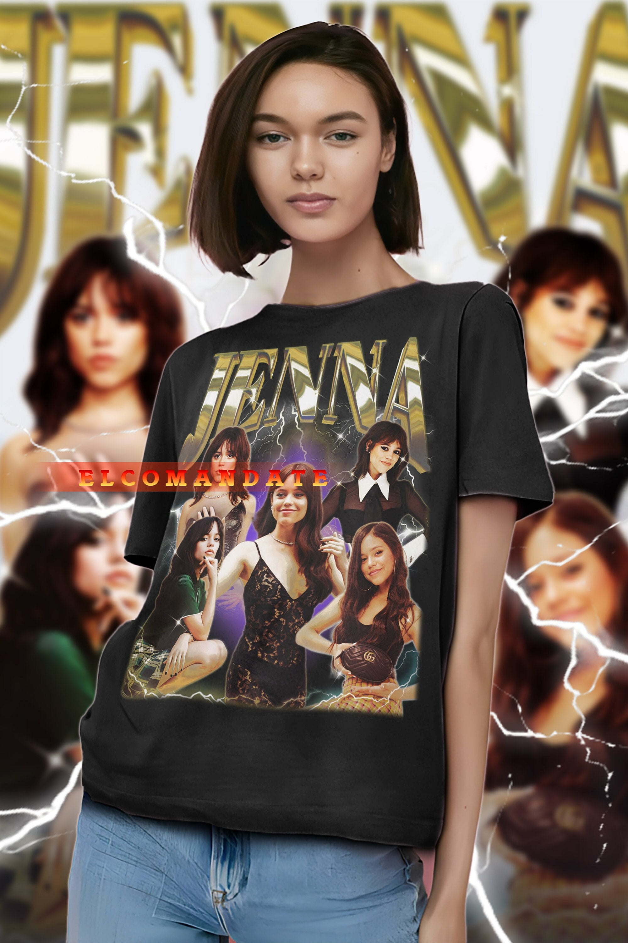 Jenna Ortega Homage Tshirt Jenna Ortega Fan Tees Jenna Ortega Retro 90s ...