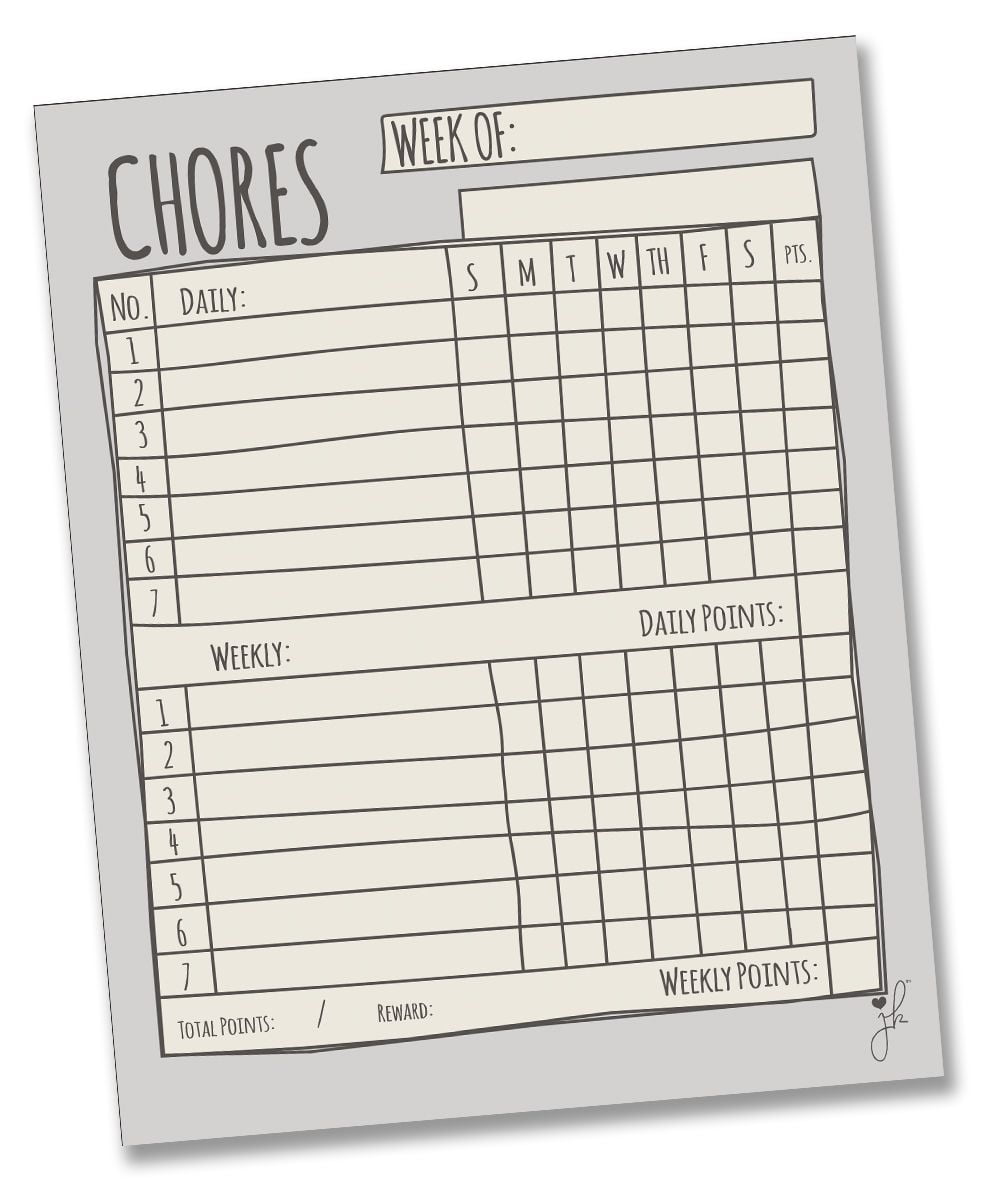 Jennakate Grey Magnetic Single Child Behavior Reward Chore Chart-Daily ...