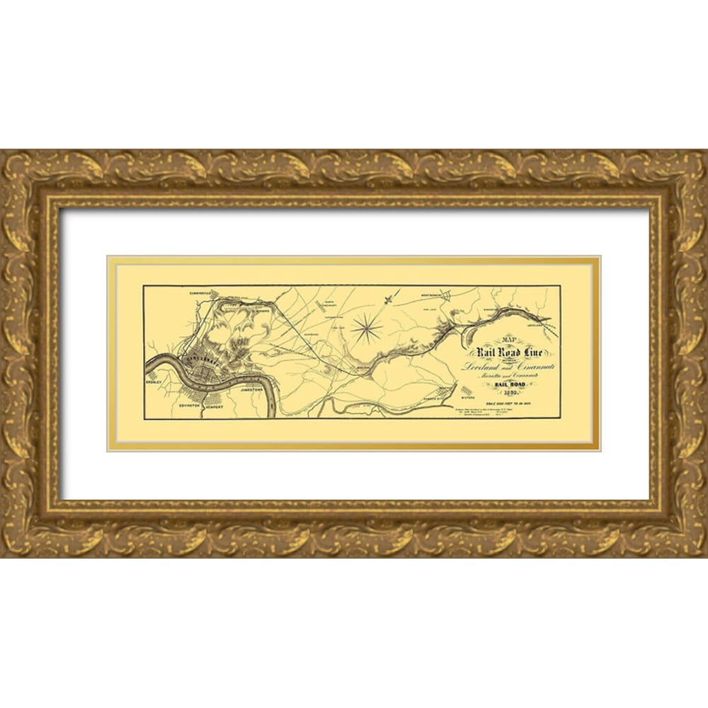 Jenney 24x11 Gold Ornate Wood Framed with Double Matting Museum Art ...