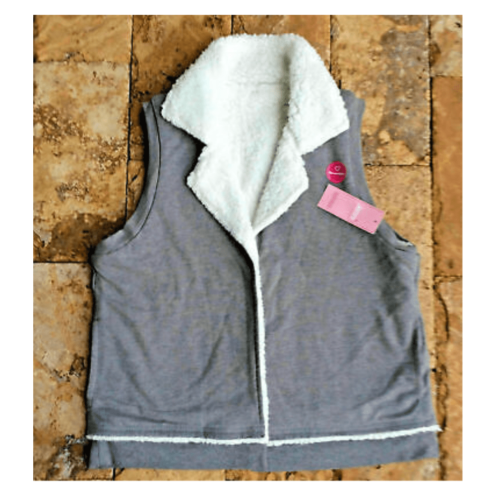 Jenni By Jennifer Moore Reversible Vest, Grey/White, MSRP $39.5 Size ...