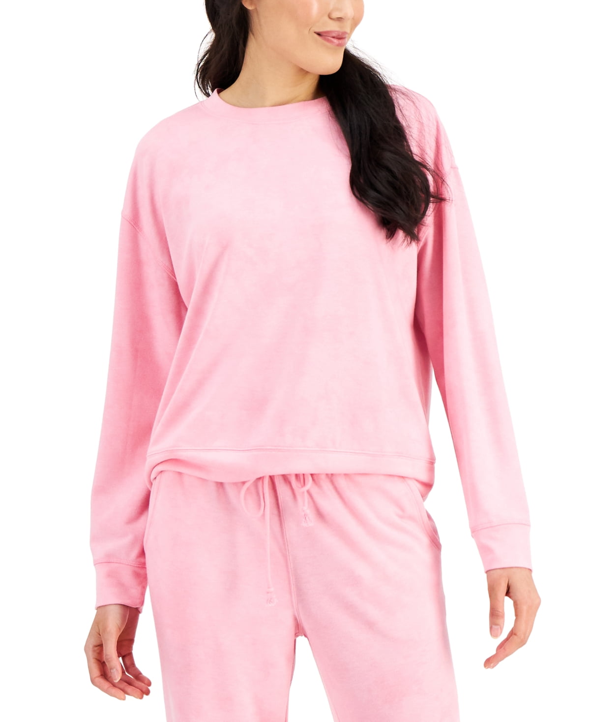Jenni Super Soft Crewneck Pajama Top Large Pink Tie-Dye Wash - Walmart.com
