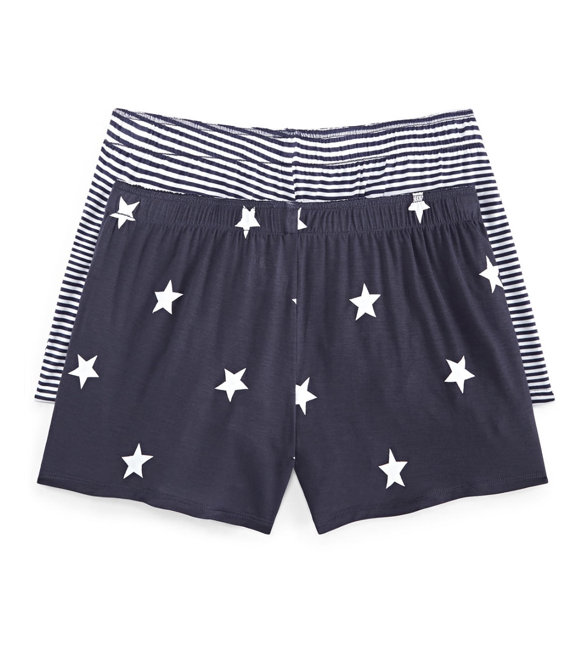 Jenni Women's 2-Pk. Core Boxer Shorts Nairb Striped Stars Size S ...