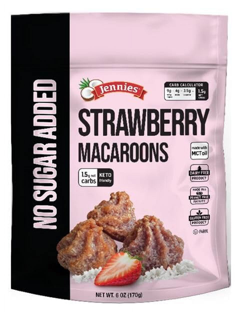 Jennies No Sugar Added Strawberry Macaroons, 6oz (2 Pack) | Keto ...