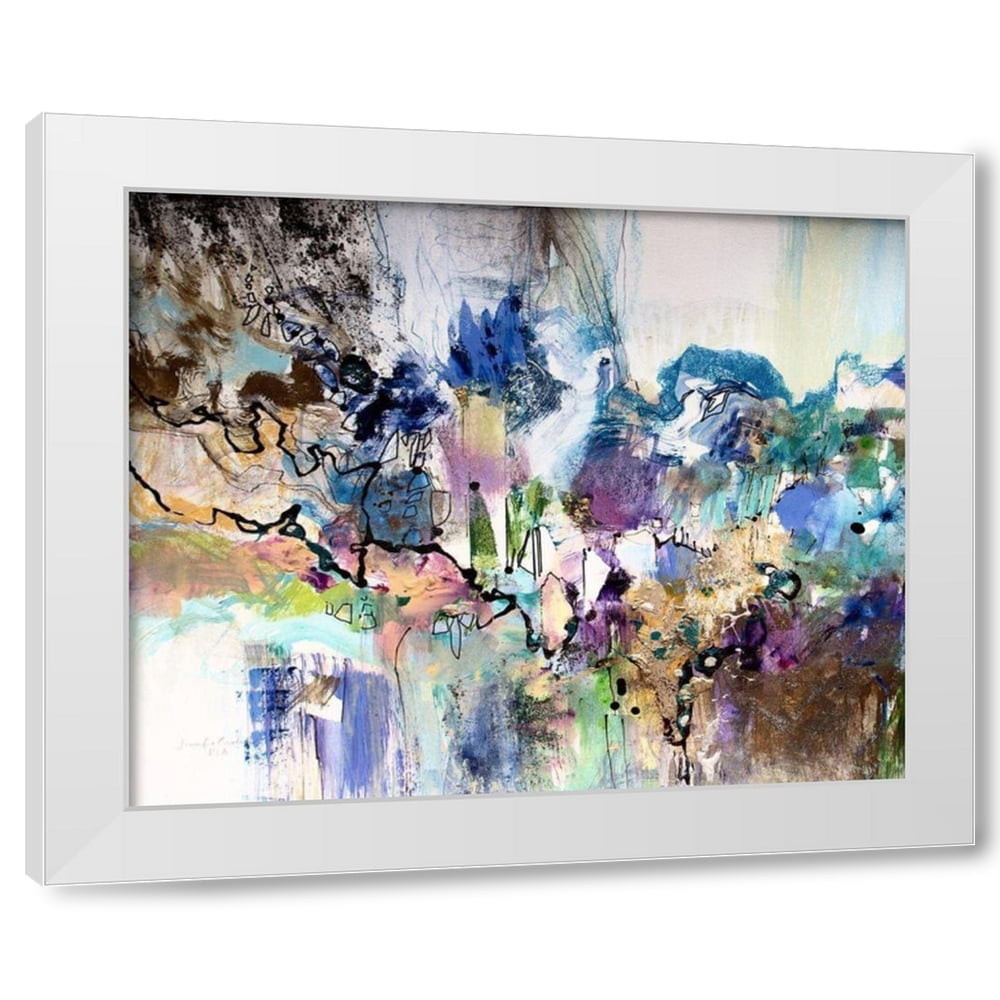 Jennifer Gardner 4x14 White Modern Wood Framed Wall Art Titled ...