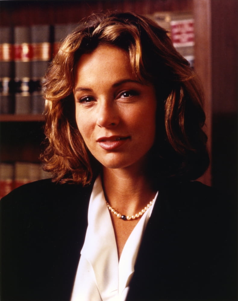 Jennifer Grey Close Up Portrait in Black Coat and Pearl Necklace Photo ...