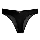 Jennifer Intimate Smooth Satin Cheeky Panty with Center Charm Black ...