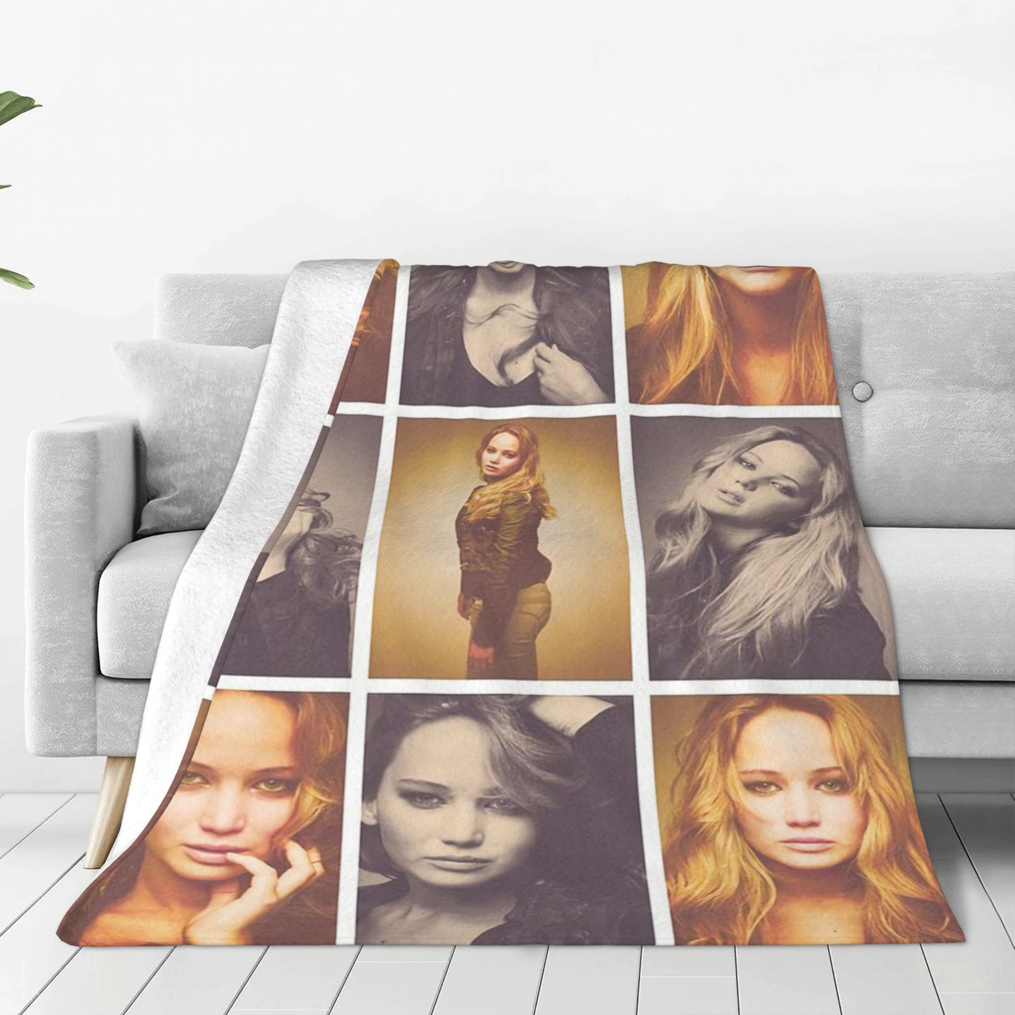 Jennifer Lawrence Throw Blanket Soft Plush Travel Blanket For Bedroom ...
