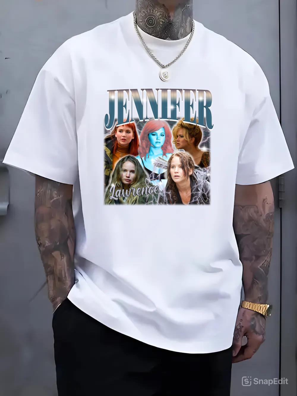 Jennifer Lawrence Vintage Actress Hunger Games Fan Homage JLaw Star T ...