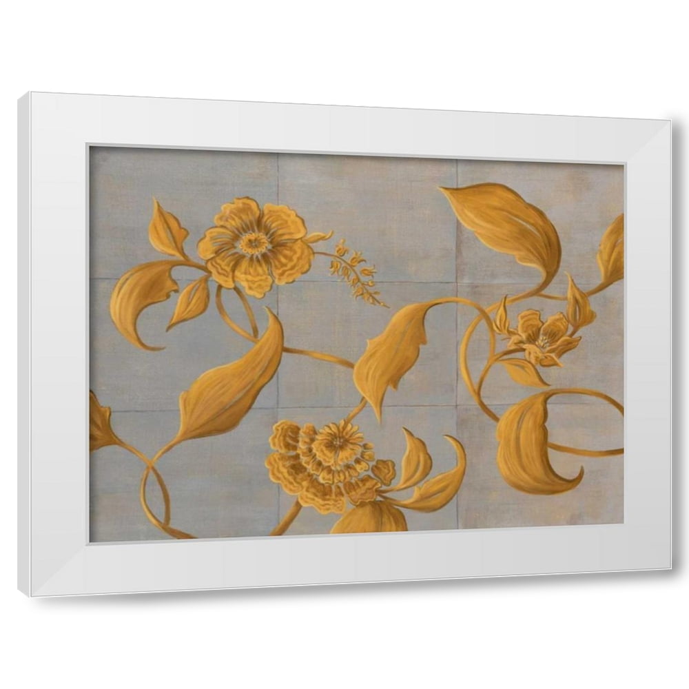 Jennifer Mathews 14x12 White Modern Wood Framed Wall Art Titled - Topaz ...