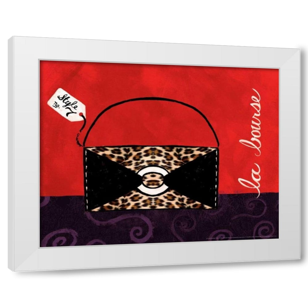 Jennifer Matla 32x26 White Modern Wood Framed Wall Art Titled - Leopard ...