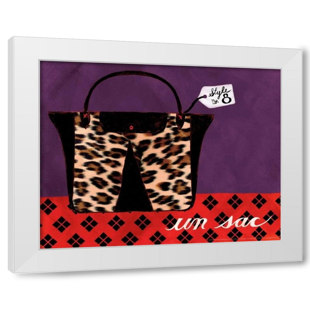 Jennifer Matla 32x26 White Modern Wood Framed Wall Art Titled - Leopard ...