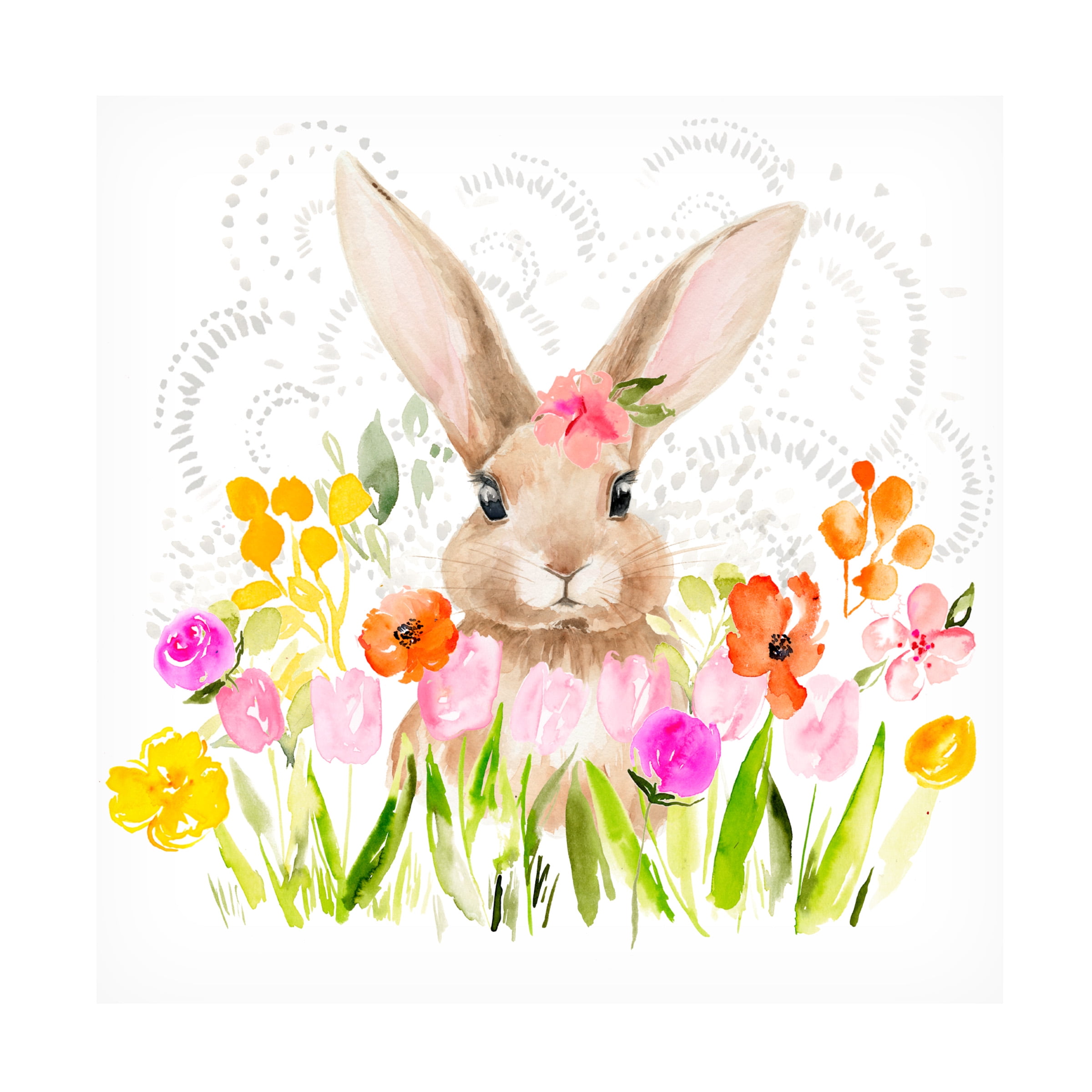 Jennifer Paxton Parker 'April Flowers & Bunny I' Canvas Art - Walmart.com