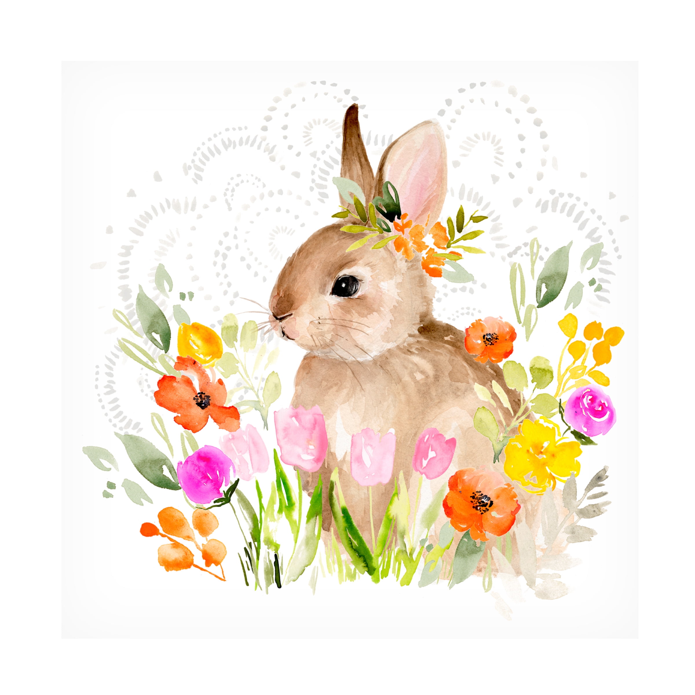 Jennifer Paxton Parker 'April Flowers & Bunny II' Canvas Art - Walmart.com