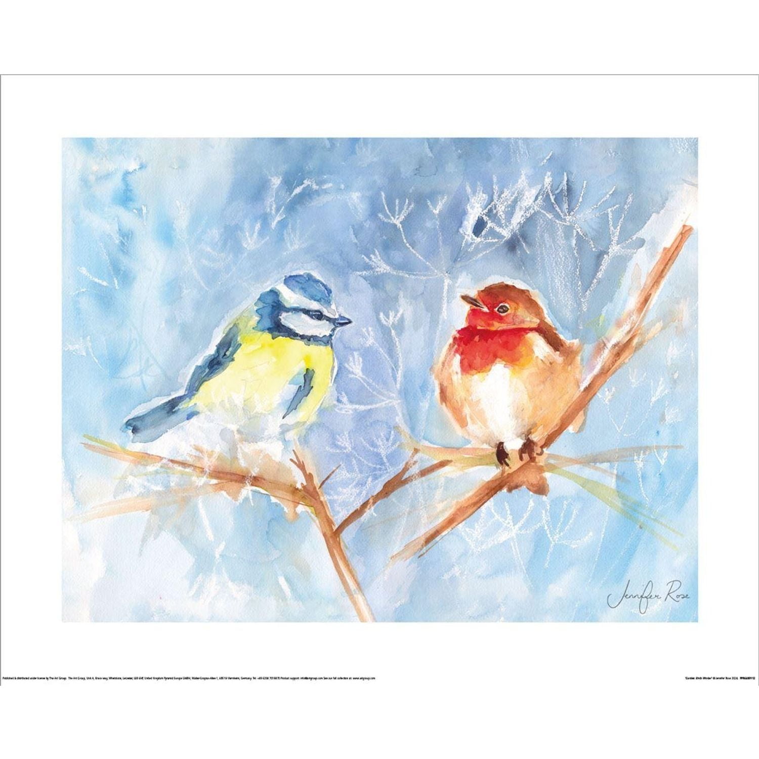Jennifer Rose Garden Birds Winter Poster - Walmart.com