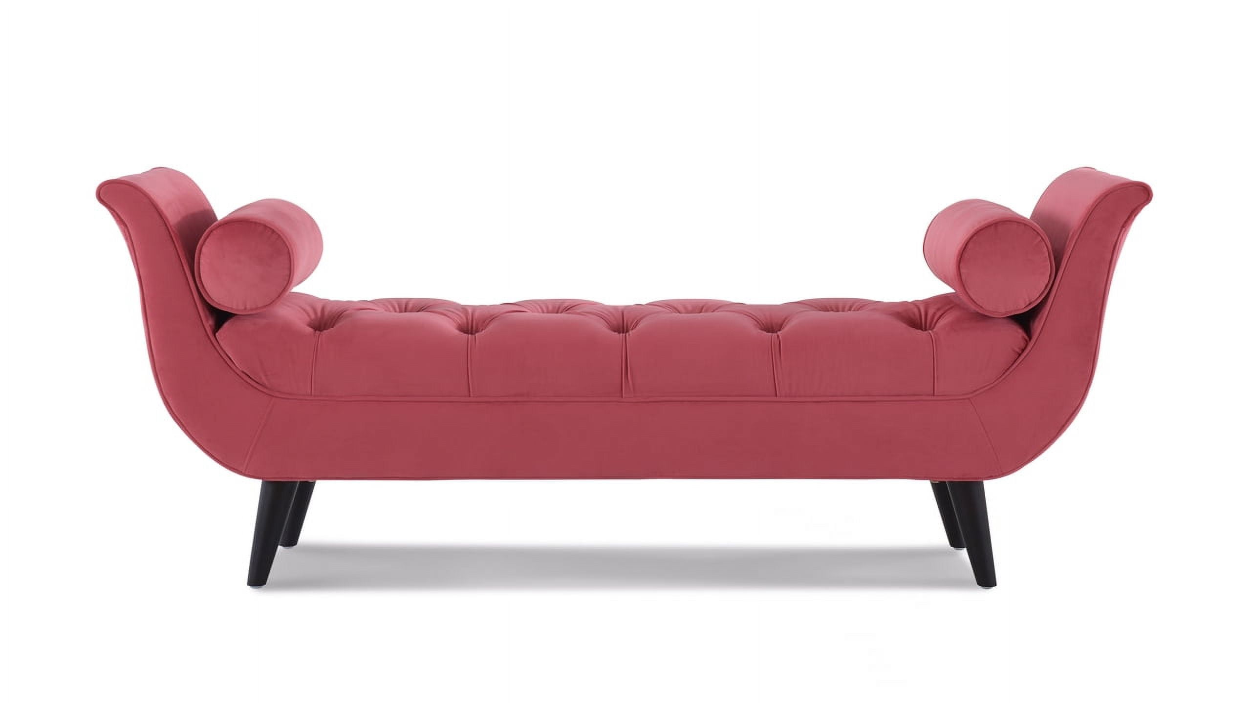 Jennifer Taylor Home Alma Tufted Flare Arm Entryway Bench, Garnet Rose ...