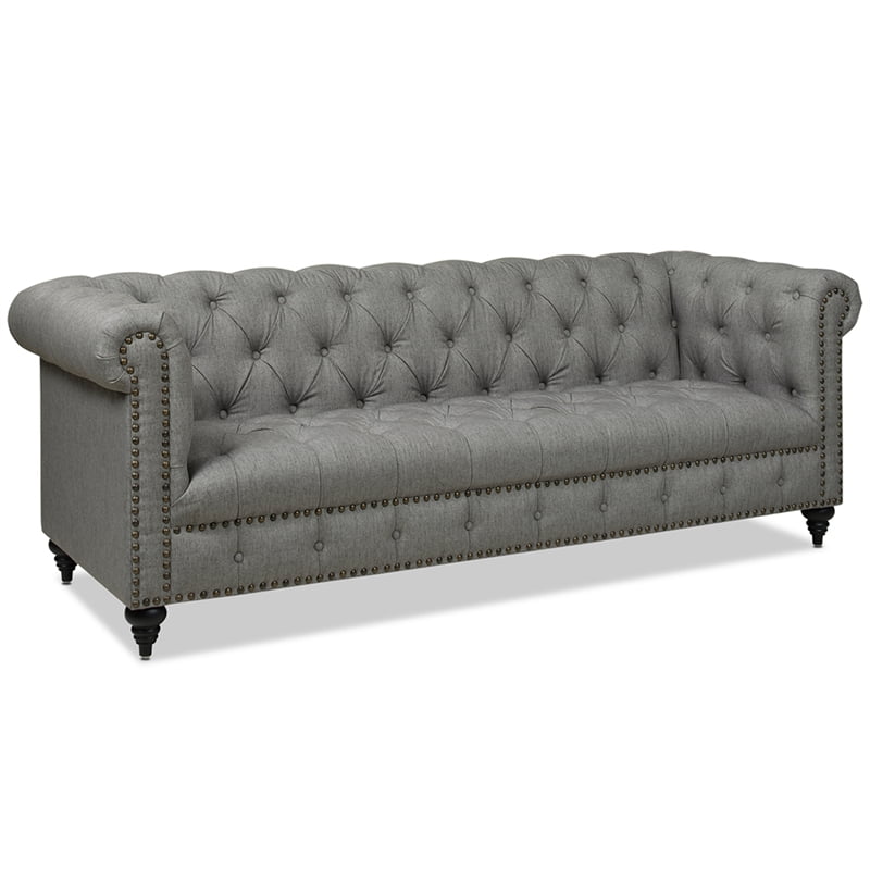 Jennifer Taylor Home Alto 88" Tufted Chesterfield Sofa Heathered Grey ...