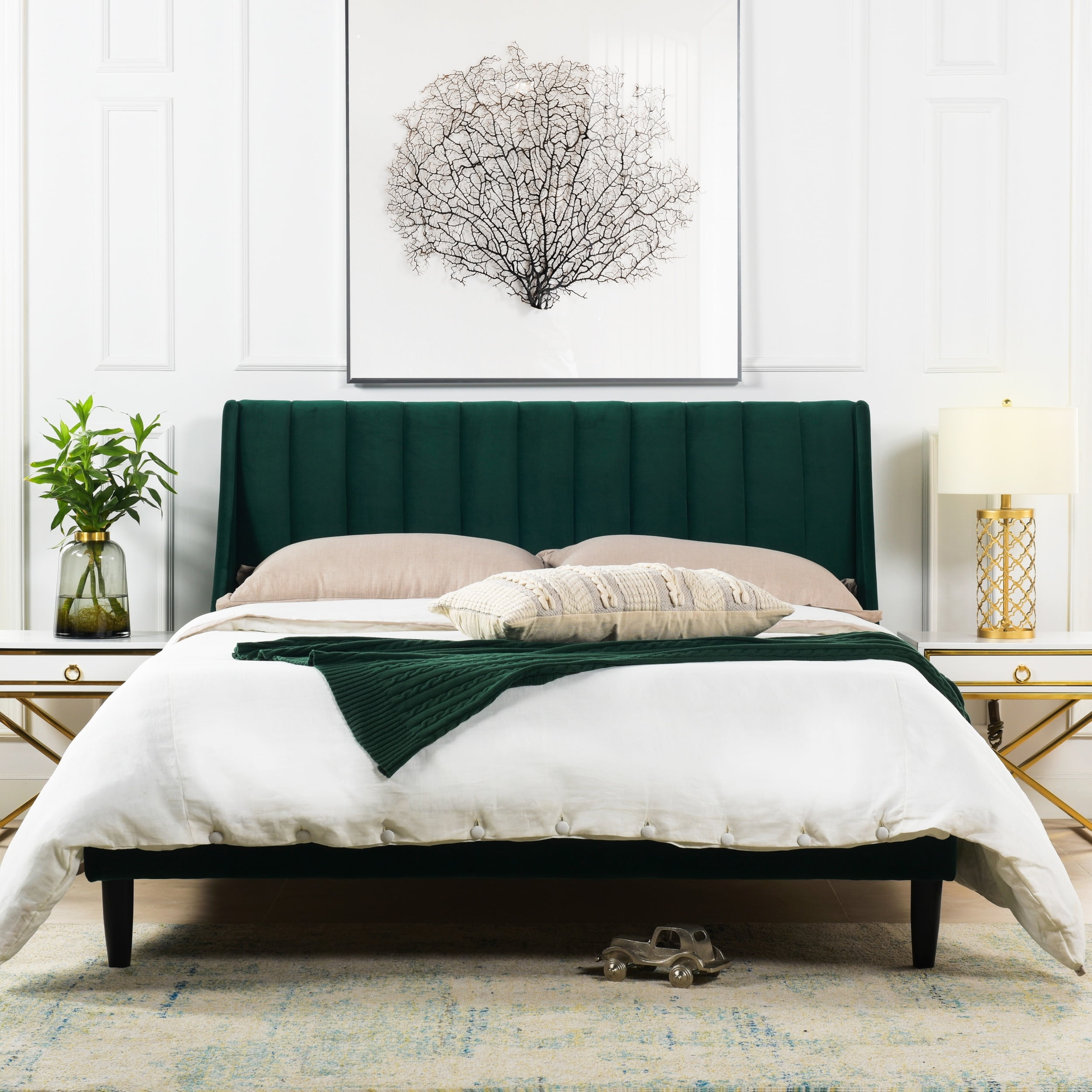 Jennifer Taylor Home Aspen Vertical Tufted Upholstered Platform Bed ...