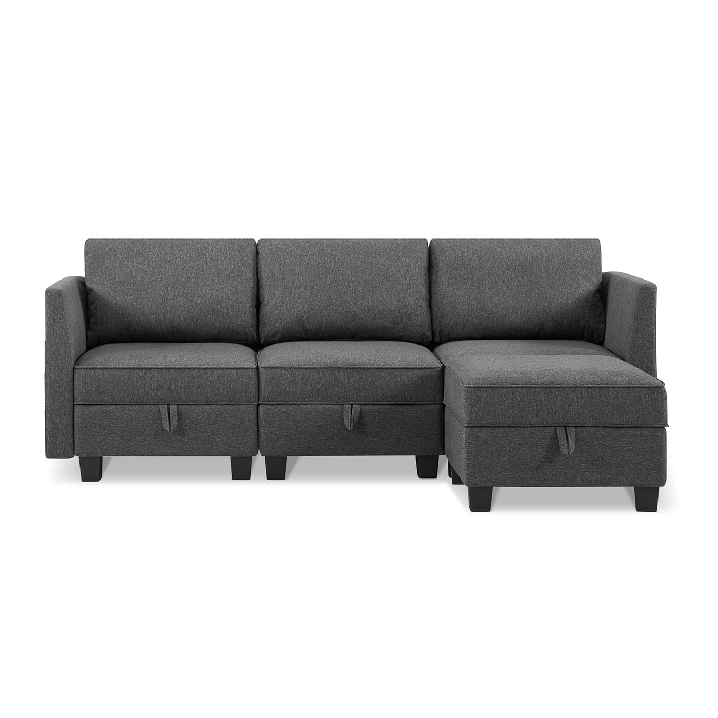 Jennifer Taylor Home Billy 86" Modular 4-Piece Storage Sectional Sofa ...
