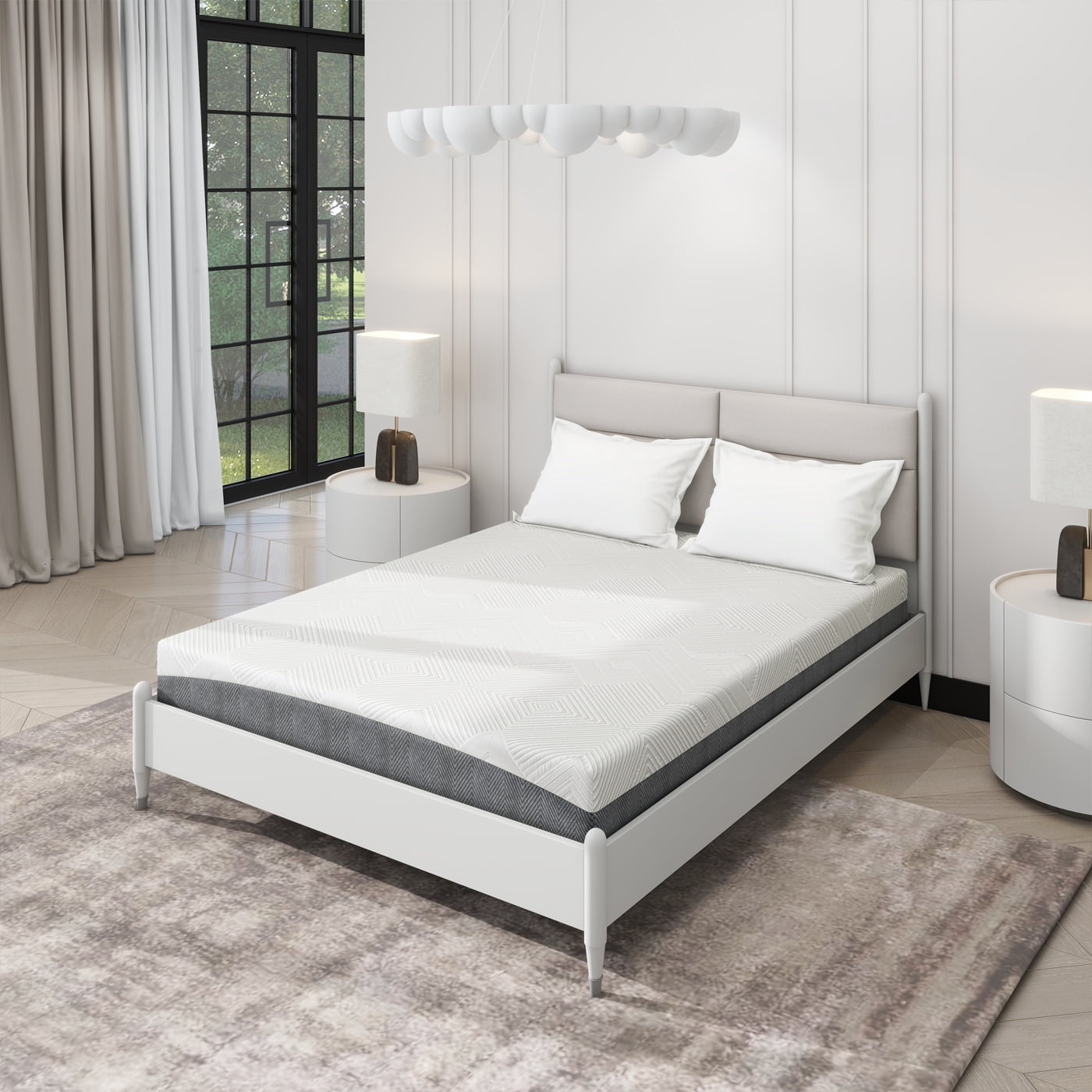 Jennifer Taylor Home Dreamwave Upholstered Fabric Queen Mattress in ...