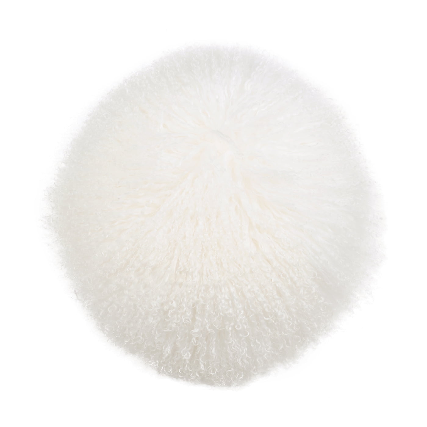 Jennifer Taylor Home Eva 14" Round Mongolian Lamb Fur Throw Pillow with ...