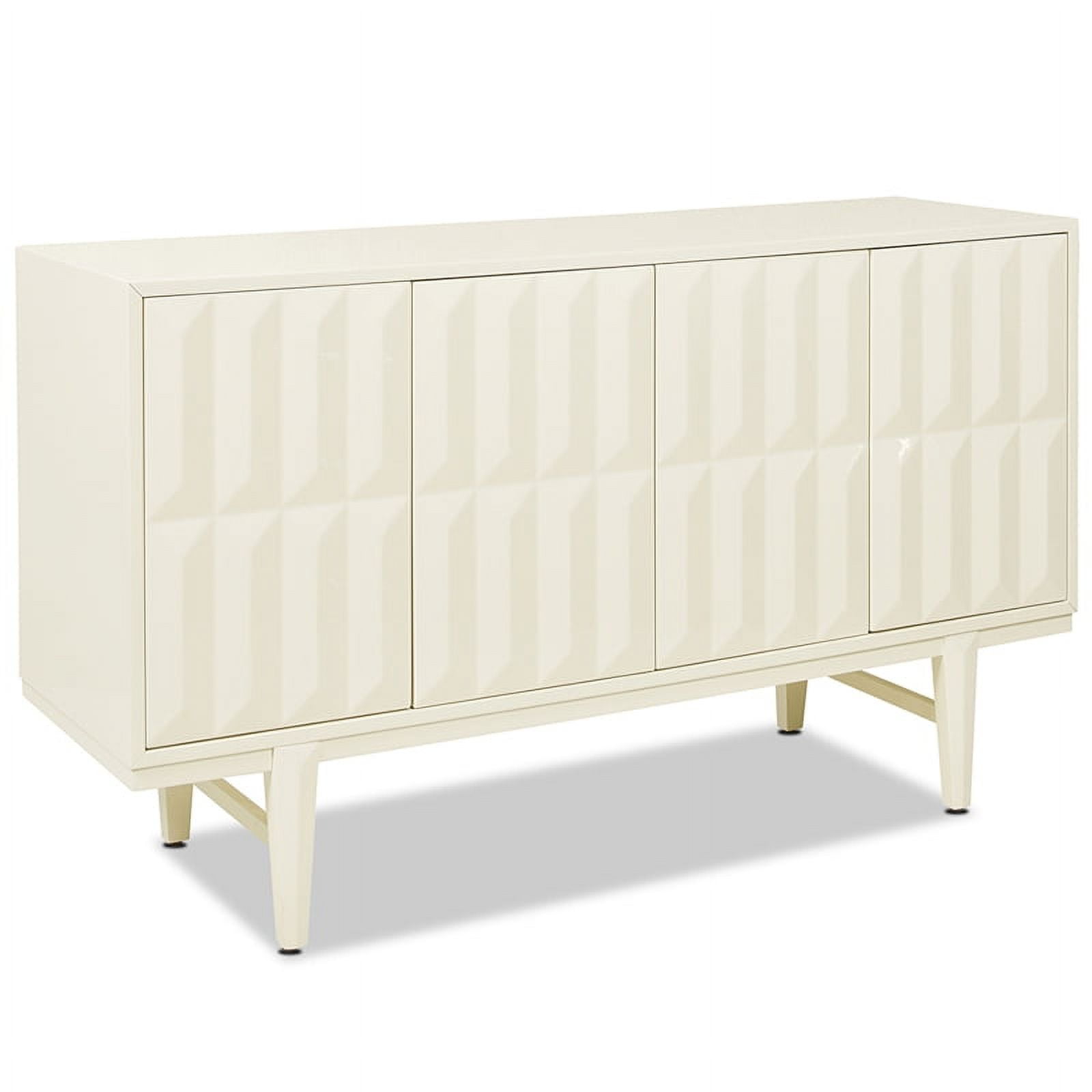 Jennifer Taylor Home Facino 58.5" Modern Storage Table White Lacquer ...