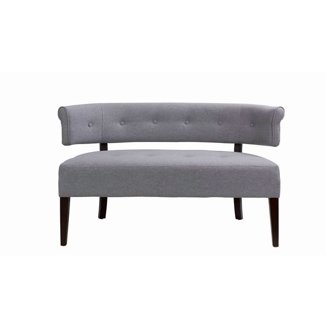 Jennifer Taylor Home Jared Roll Arm Tufted Polyester Fabric Bench in ...