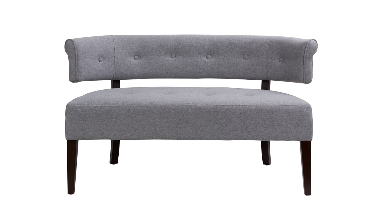 Jennifer Taylor Home Jared Roll Arm Tufted Polyester Fabric Bench in ...