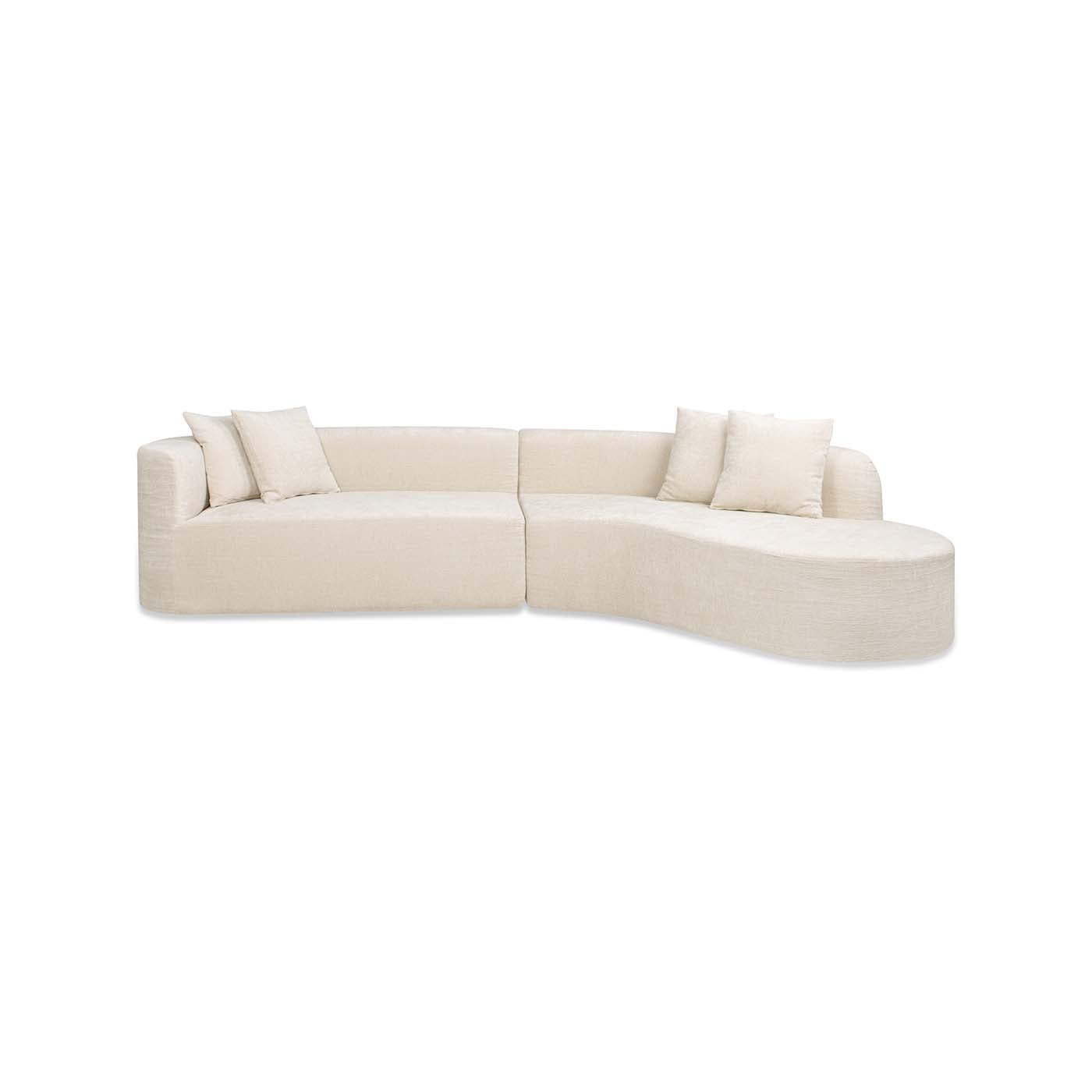 Jennifer Taylor Home Mallory 134.5" Sofa-in-a-Box RAF Curved Sectional ...