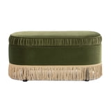Jennifer Taylor Home Serena 38" Oval Storage Bench Ottoman, Olive Green ...