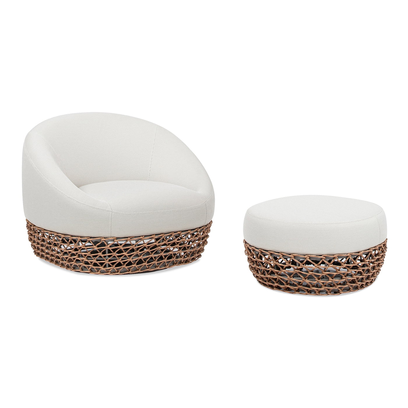 Jennifer Taylor Home Willow 2pc Upholstered Woven Patio Armchair Set ...