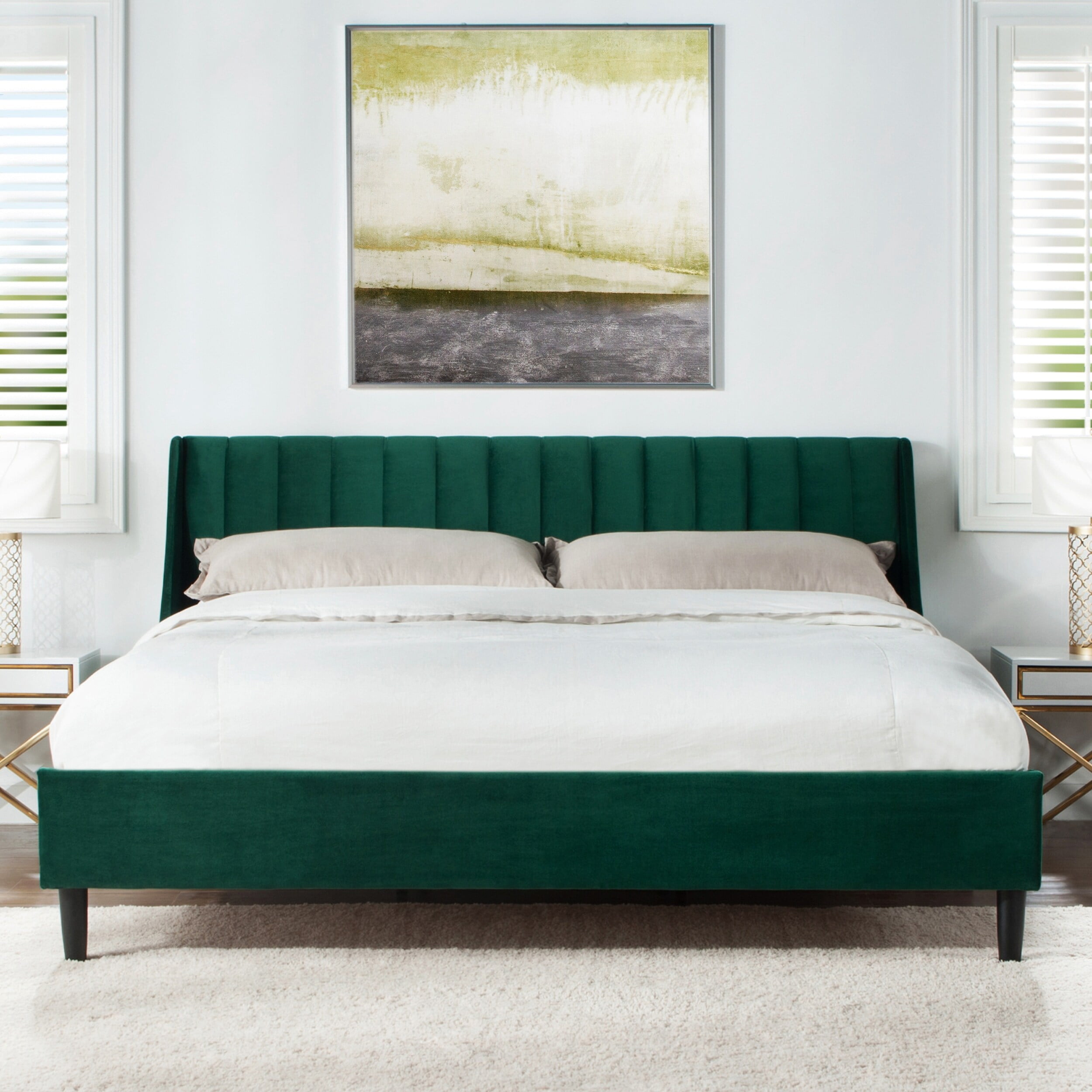Jennifer Taylor Home Willow Velvet Upholstered Channel Tufted Platform ...