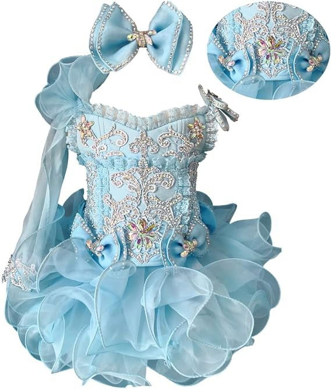 Jennifer Wu Infant Toddler Baby Girl Pageant Party Birthday Dress, Blue ...