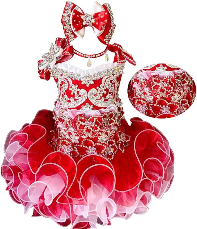 Jenniferwu G016 Glitz Infant Toddler Baby Newborn Little Girl's Pageant ...