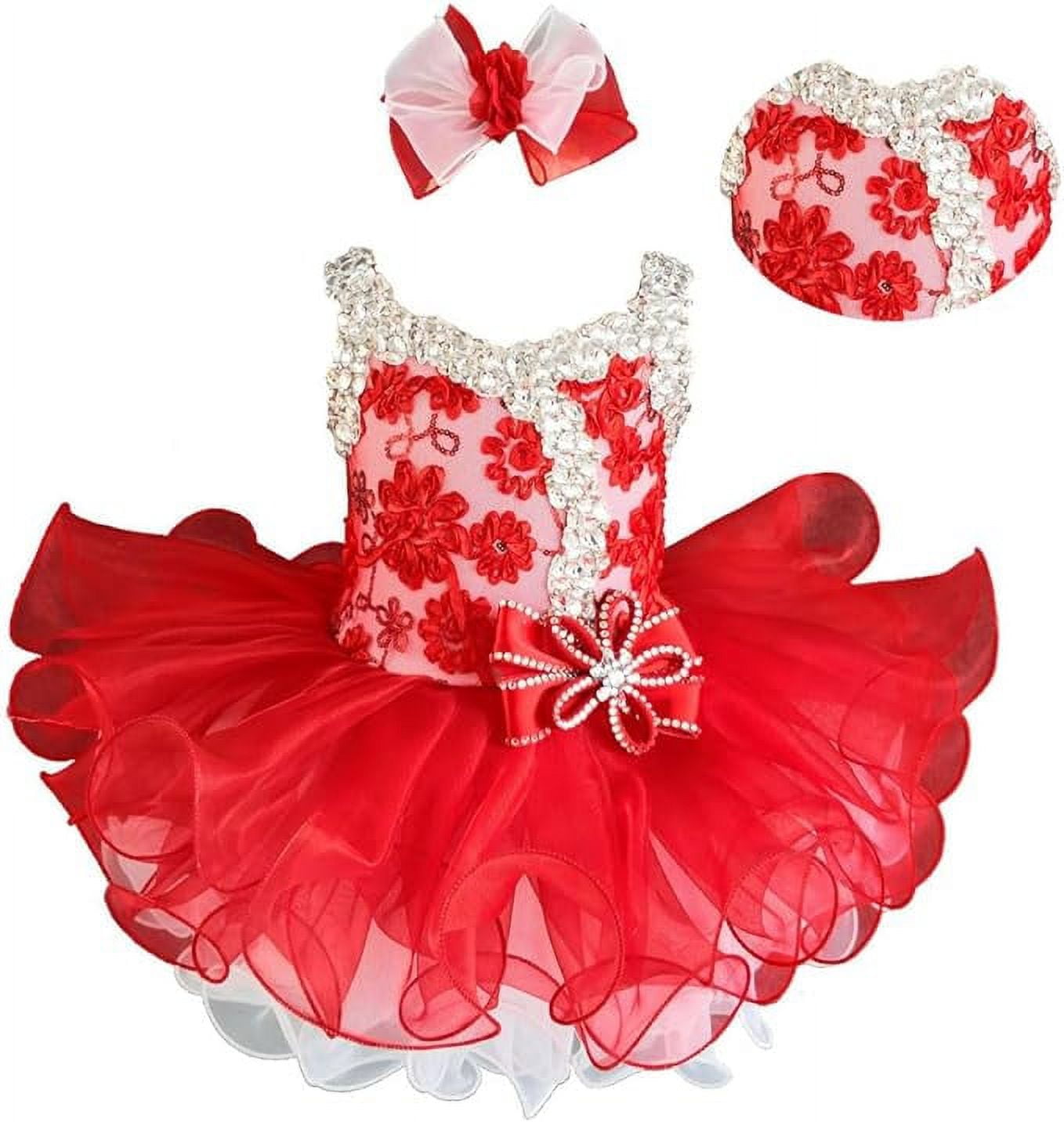 Jenniferwu G037RED Infant Toddler Baby Newborn Little Girl's Pageant ...