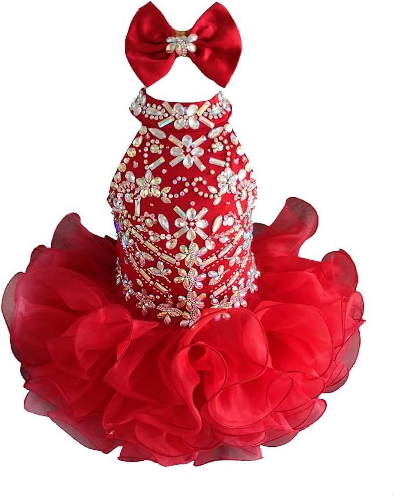 Jenniferwu G284RED Infant Toddler Baby Newborn Little Girl's Pageant ...